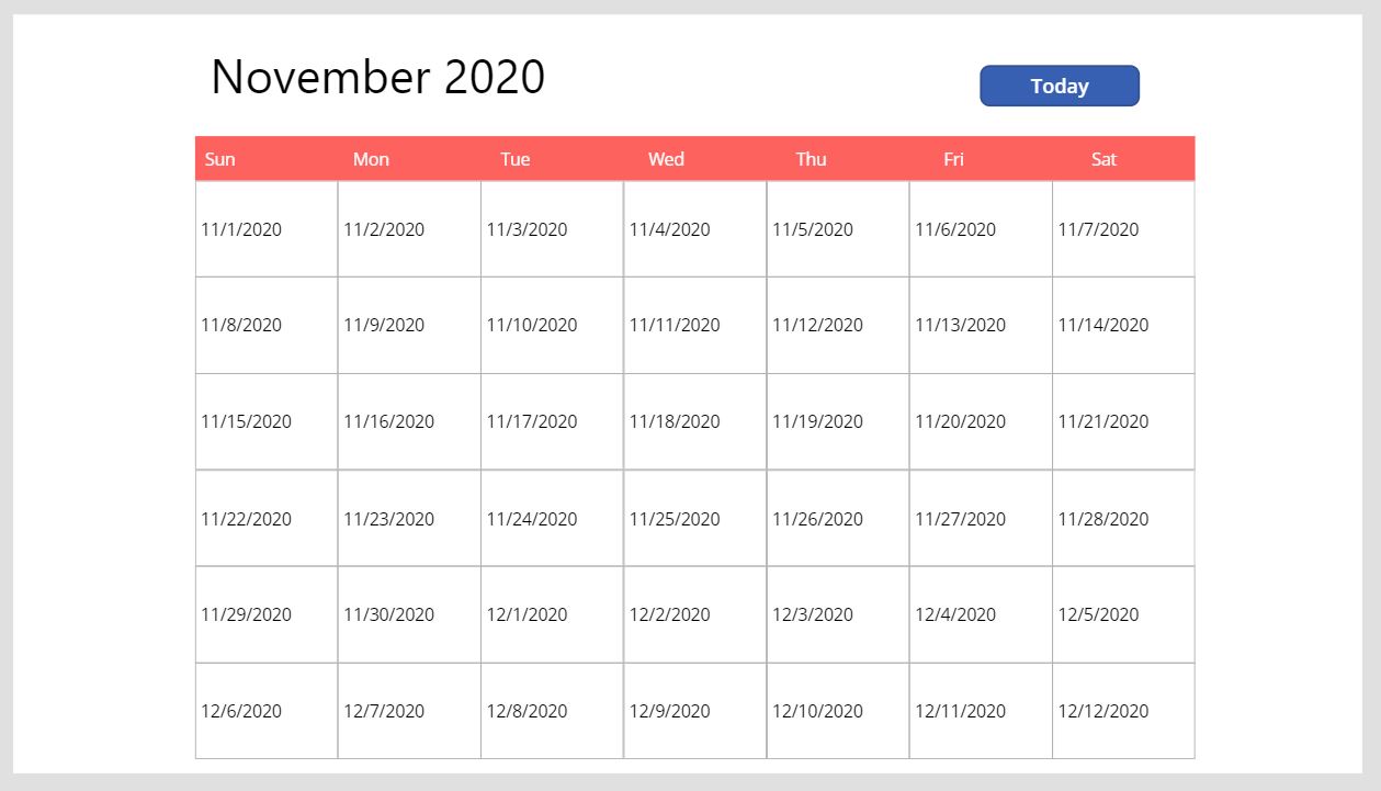 Make A Calendar In Power Apps - Part 1 - Matthew Devaney